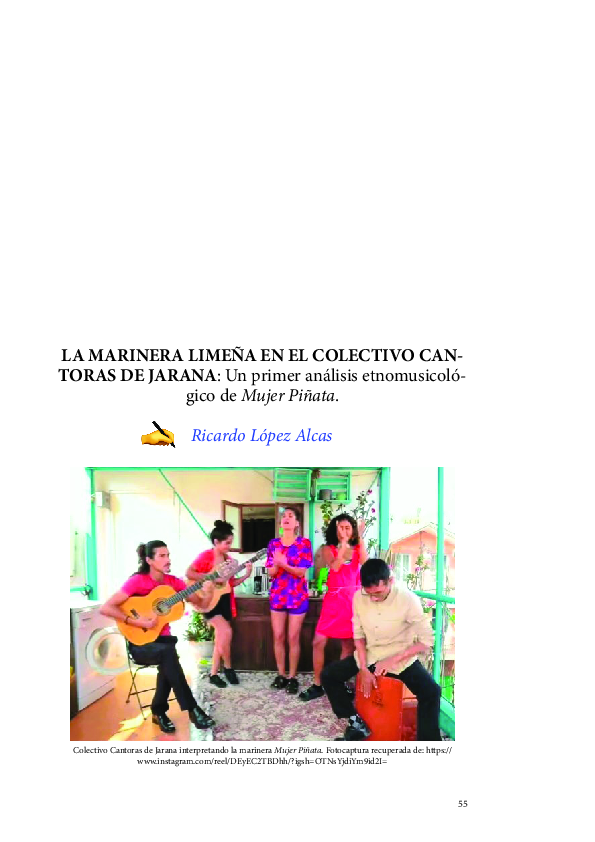 (PDF) La marinera limeña en el colectivo Cantoras de Jarana: un primer ...