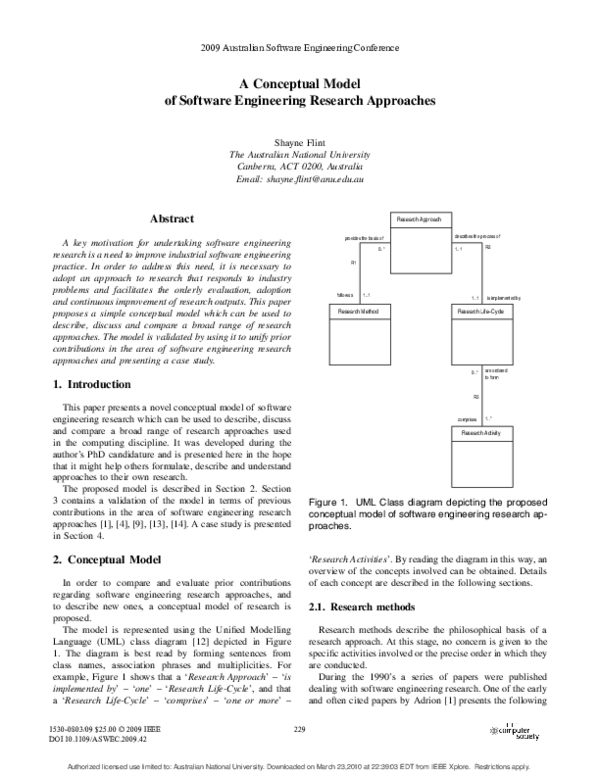 (PDF) A Conceptual Model of Software Engineering Research Approaches