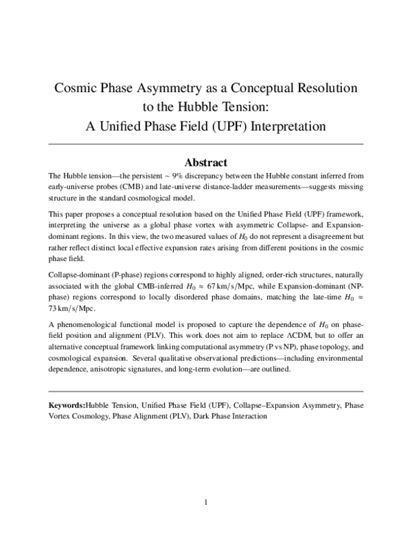 (PDF) Cosmic Phase Asymmetry as a Conceptual Resolution to the Hubble ...