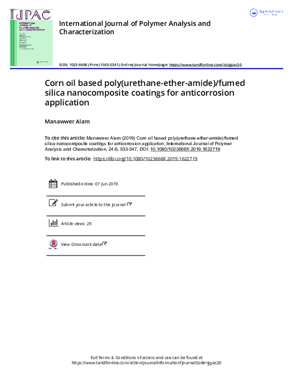 (PDF) Corn oil based poly(urethane-ether-amide)/fumed silica ...