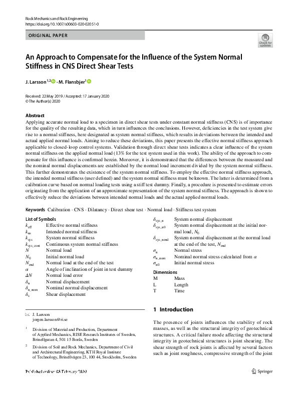 (PDF) An Approach to Compensate for the Influence of the System Normal ...