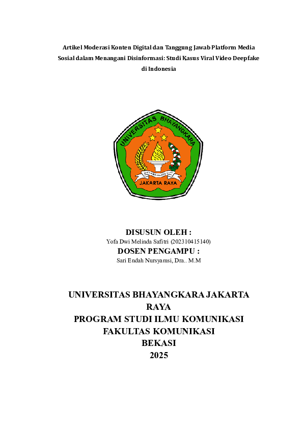 (PDF) Artikel Moderasi Konten Digital dan Tanggung Jawab Platform Media ...