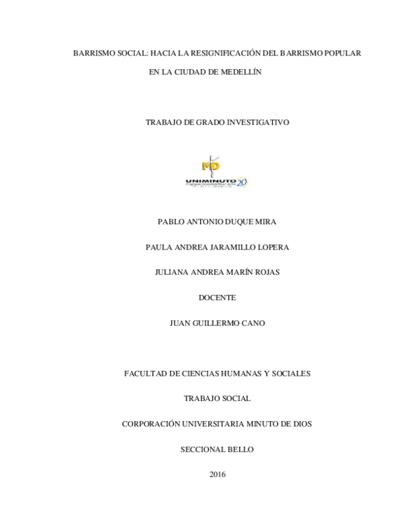 (PDF) Barrismo social: hacia la resignificación del barrismo popular en ...