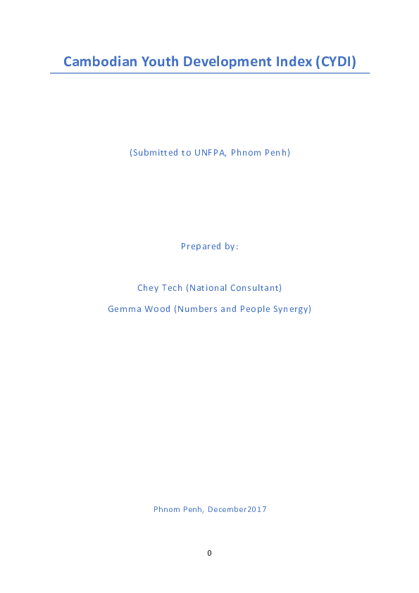 (PDF) Cambodian Youth Development Index (CYDI)