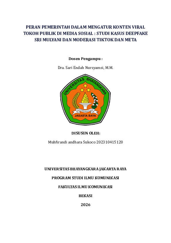 (PDF) PERAN PEMERINTAH DALAM MENGATUR KONTEN VIRAL TOKOH PUBLIK DI ...