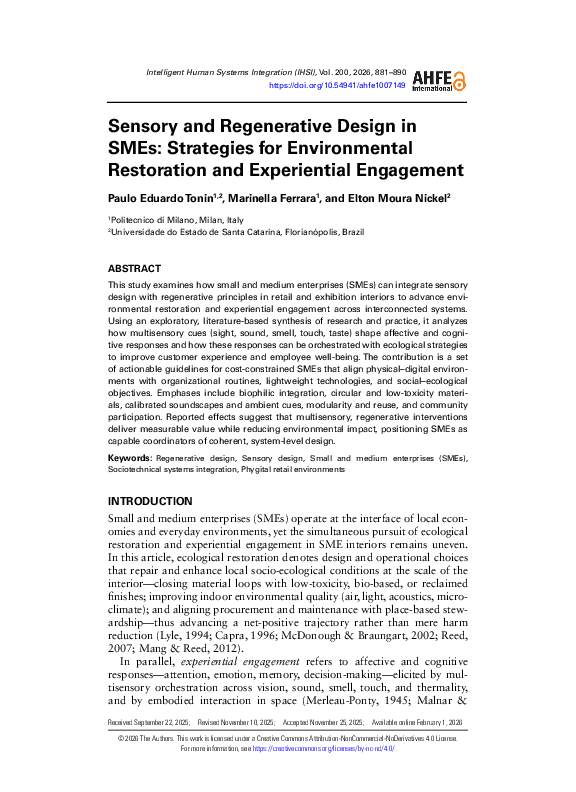 (PDF) Sensory and Regenerative Design in SMEs: Strategies for ...