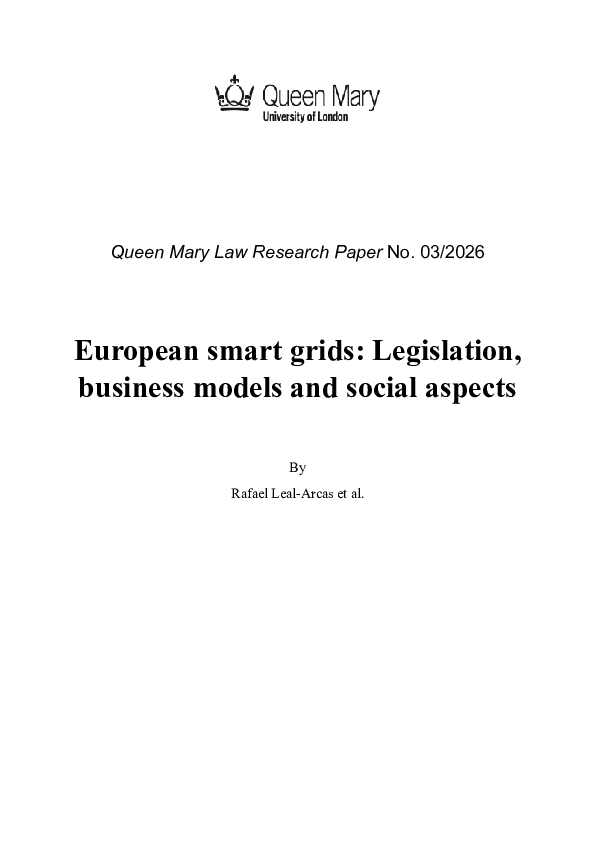 (PDF) European smart grids: Legislation, business models and social aspects