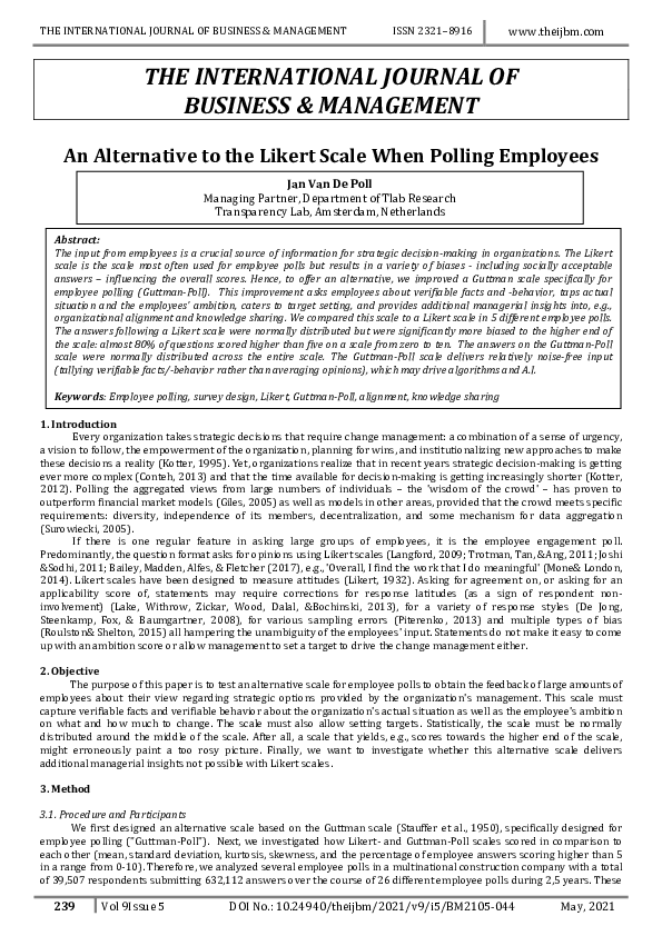 (PDF) An Alternative to the Likert Scale When Polling Employees