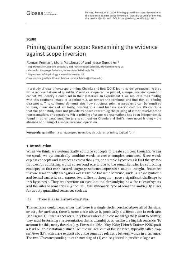 (PDF) Priming quantifier scope: Reexamining the evidence against scope ...