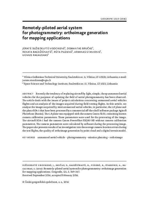 (PDF) Remotely-piloted aerial system for photogrammetry: orthoimage ...