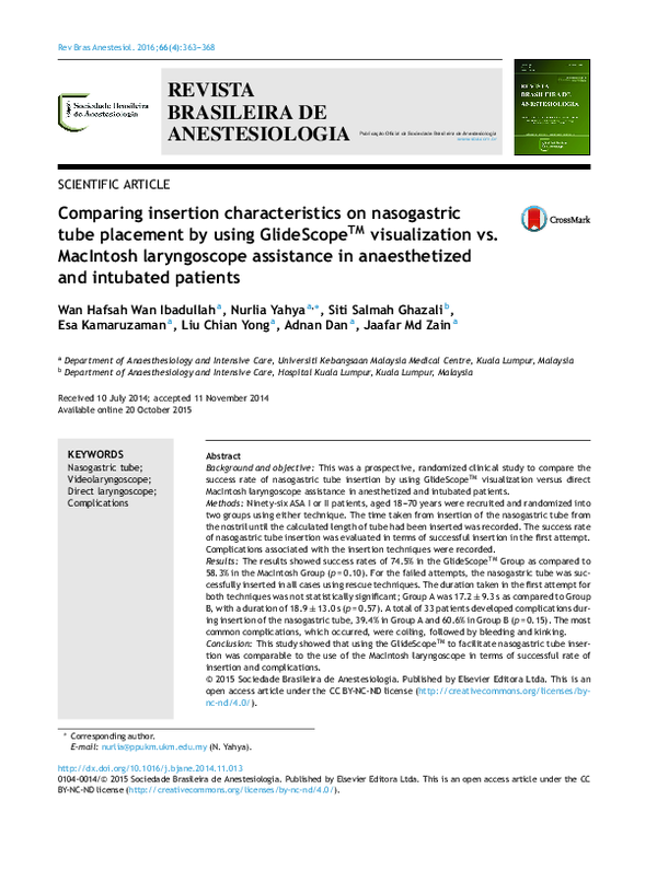 (PDF) Comparing insertion characteristics on nasogastric tube placement ...