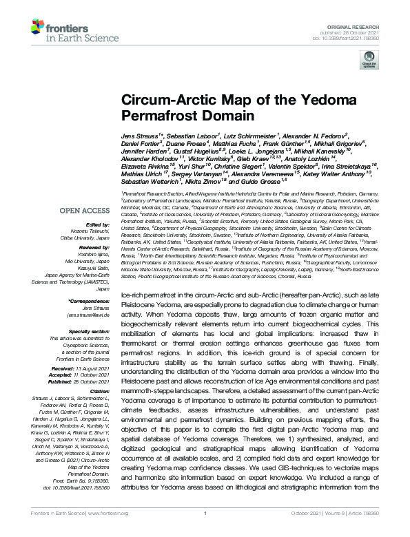 (PDF) Circum-Arctic Map of the Yedoma Permafrost Domain