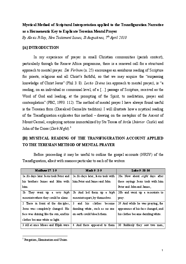 (PDF) Mystical Method of Scriptural Interpretation applied to the ...