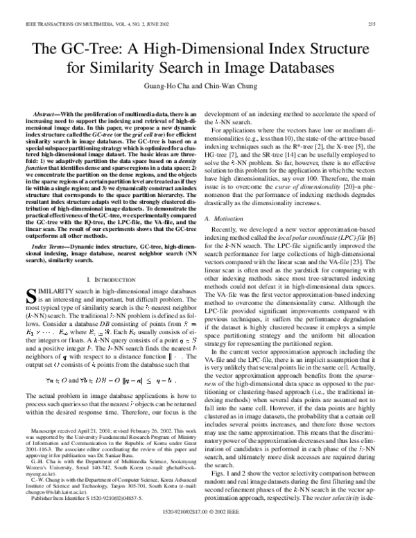 (PDF) The GC-tree: a high-dimensional index structure for similarity ...