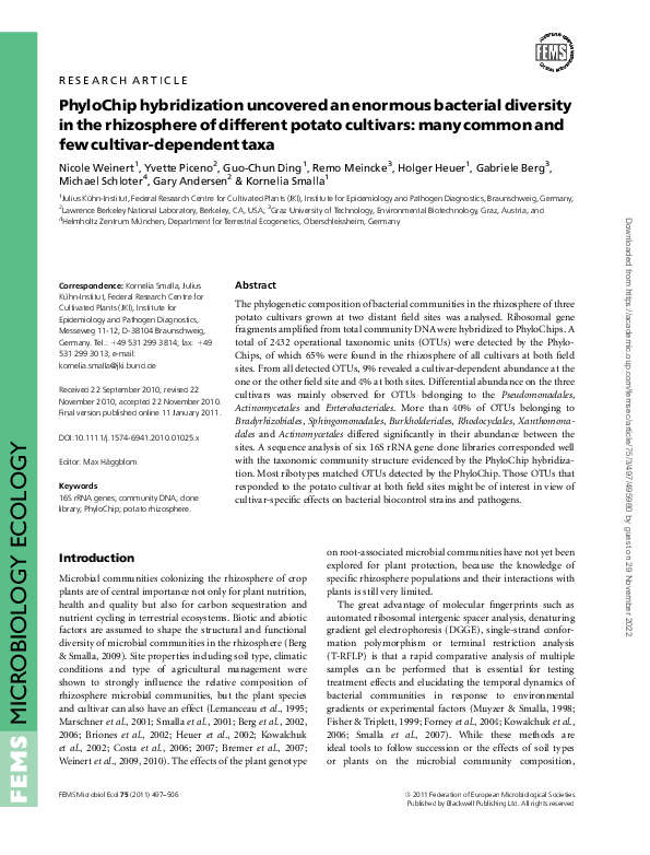 (PDF) PhyloChip hybridization uncovered an enormous bacterial diversity ...