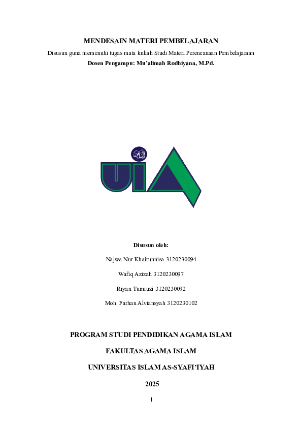 (PDF) MENDESAIN MATERI PEMBELAJARAN