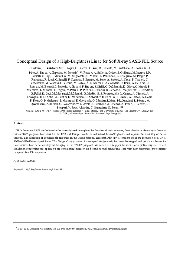 (PDF) Conceptual design of a high-brightness linac for soft X-ray SASE ...