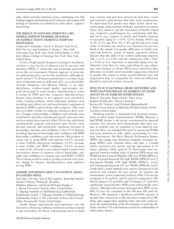 (PDF) The Impact of Aliviado Dementia Care Hospice Edition Training ...