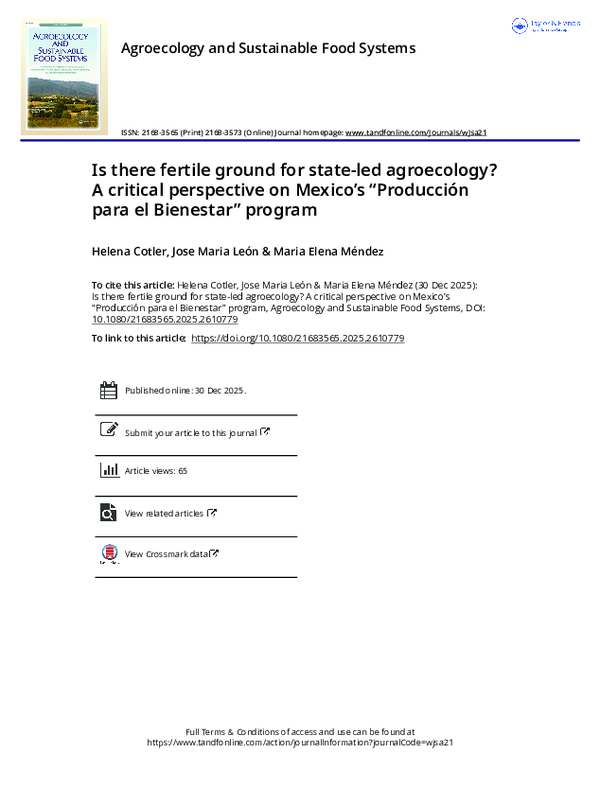 (PDF) Is there fertile ground for state-led agroecology? A critical ...