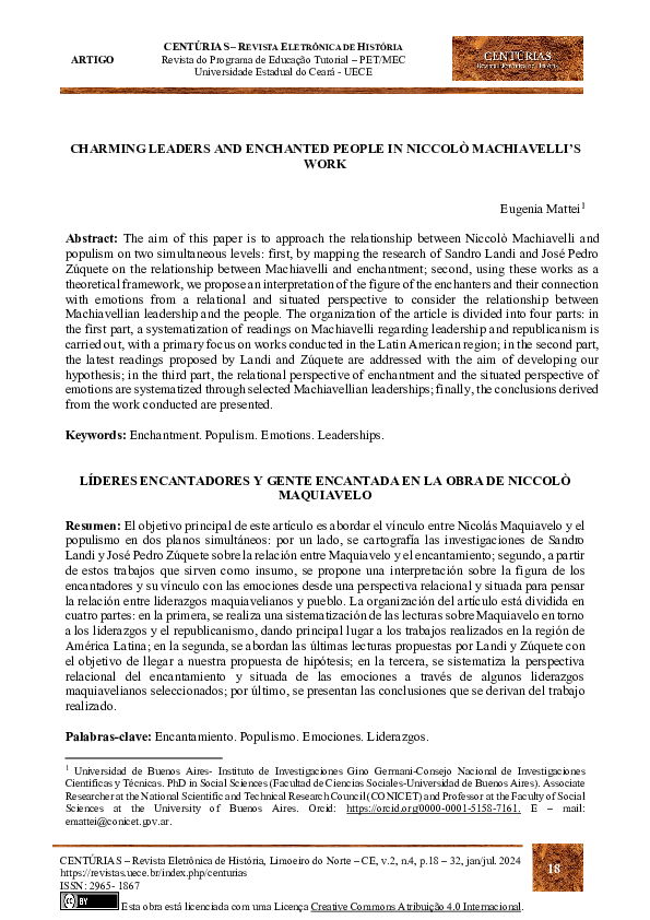 (PDF) [ARTIGO] Charming leaders and enchanted people in Niccolò ...