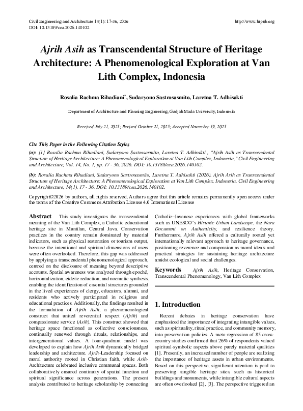(PDF) Ajrih Asih as Transcendental Structure of Heritage Architecture ...