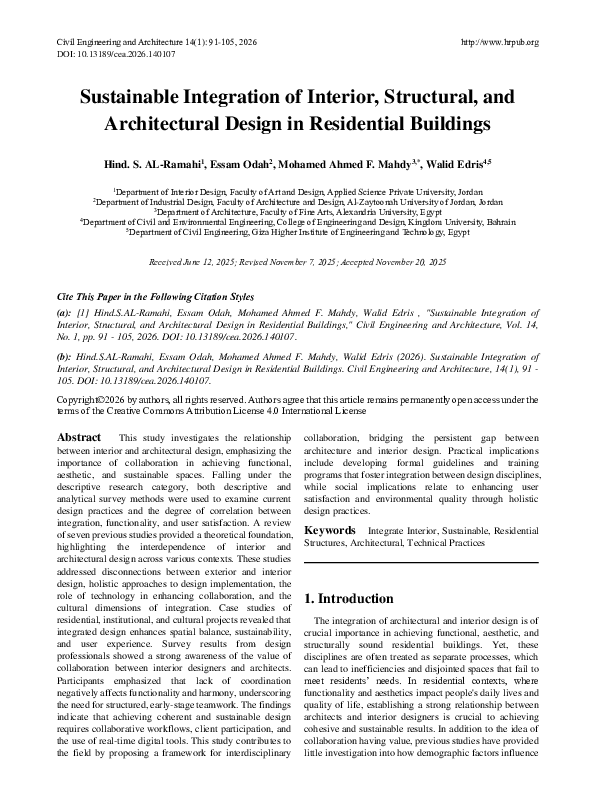 (PDF) Sustainable Integration of Interior, Structural, and ...
