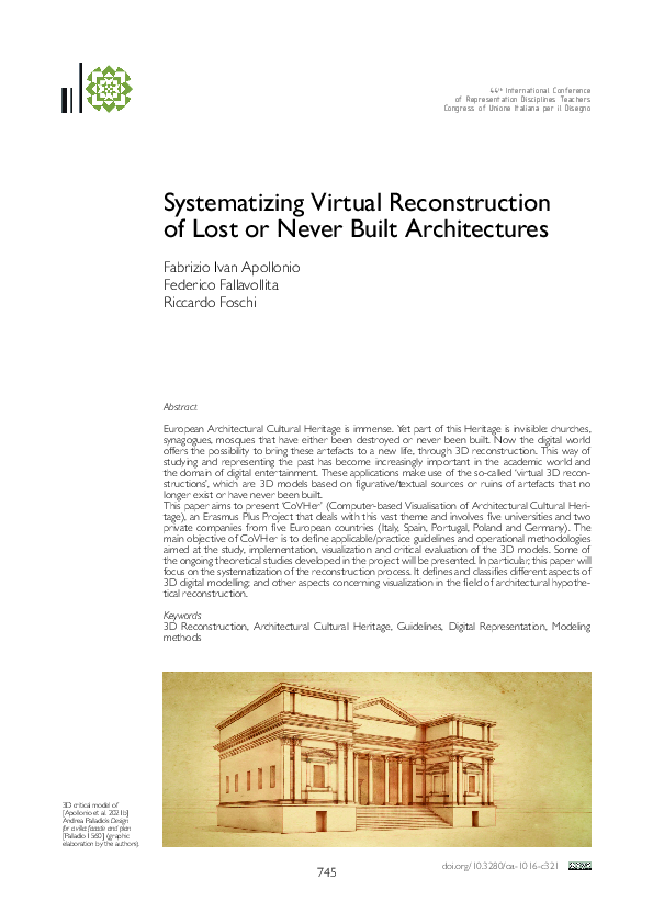 (PDF) Systematizing Virtual Reconstruction of Lost or Never Built ...