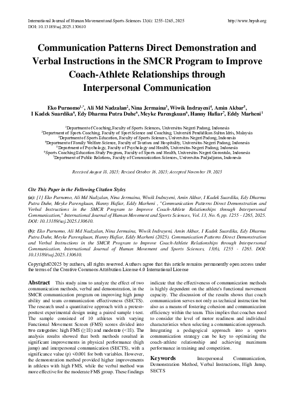 (PDF) Communication Patterns Direct Demonstration and Verbal ...