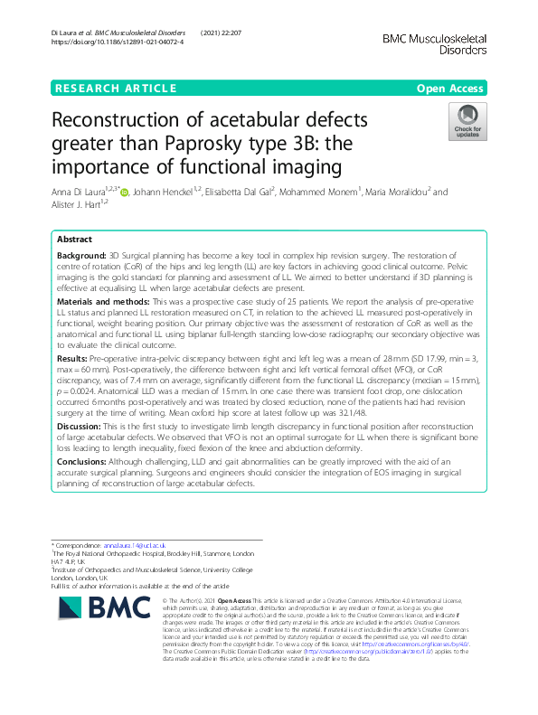 (PDF) Reconstruction of acetabular defects greater than Paprosky type ...