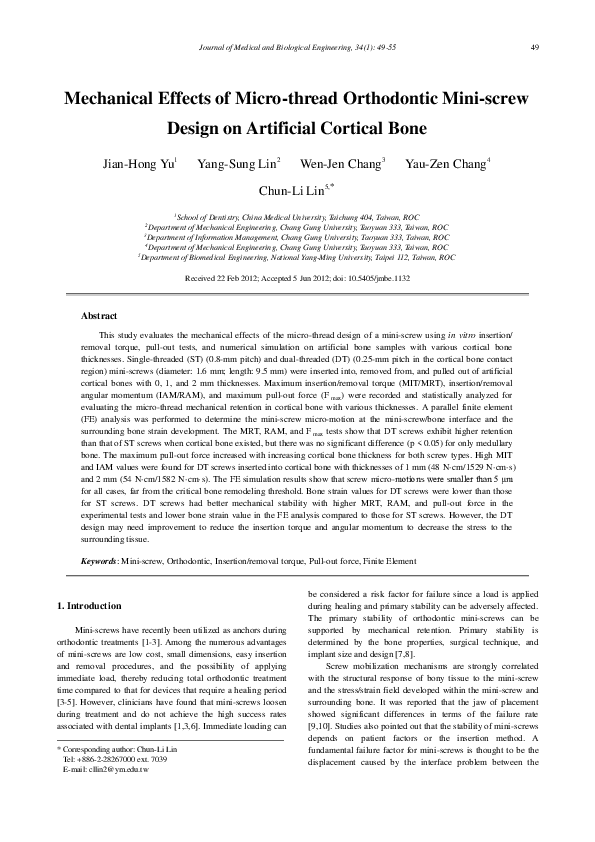 (PDF) Effect of Screw Thread Design on the Load Transfer of Orthodontic ...