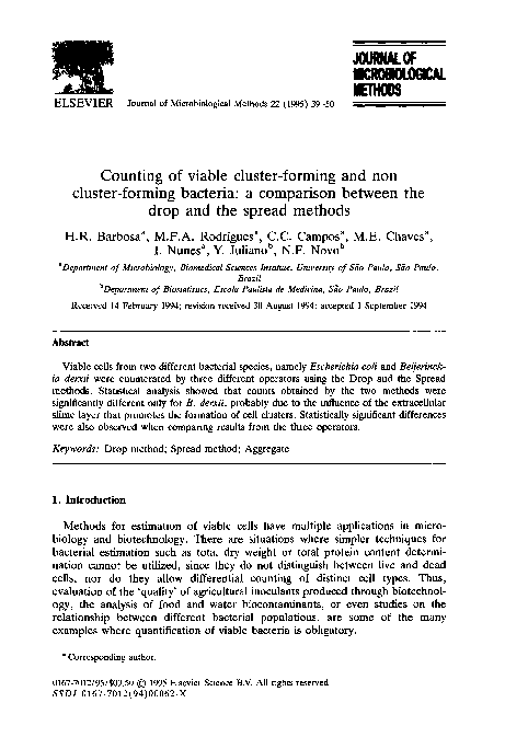 (PDF) Counting of viable cluster-forming and non cluster-forming ...
