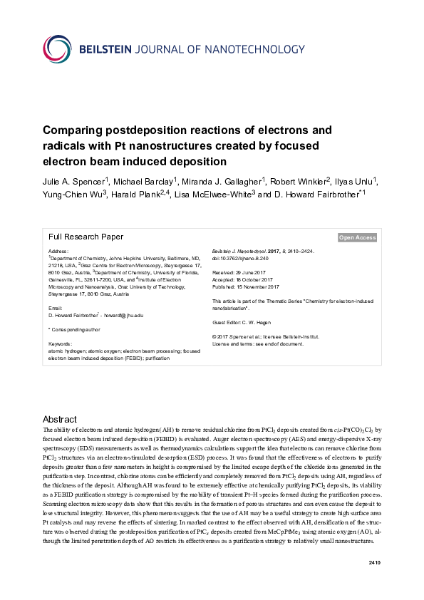 (PDF) Comparing postdeposition reactions of electrons and radicals with ...