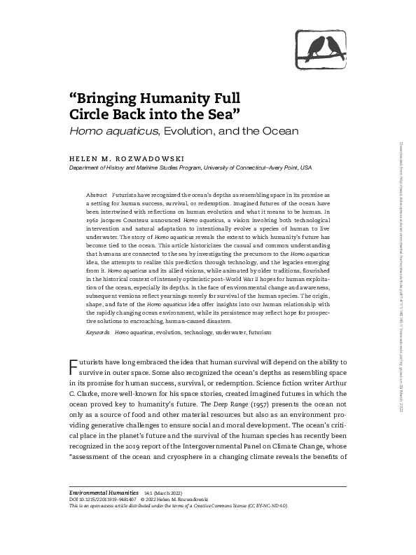 (PDF) “Bringing Humanity Full Circle Back into the Sea”