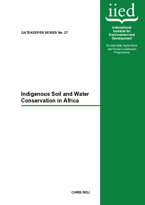 (PDF) Indigenous soil and water conservation in Africa
