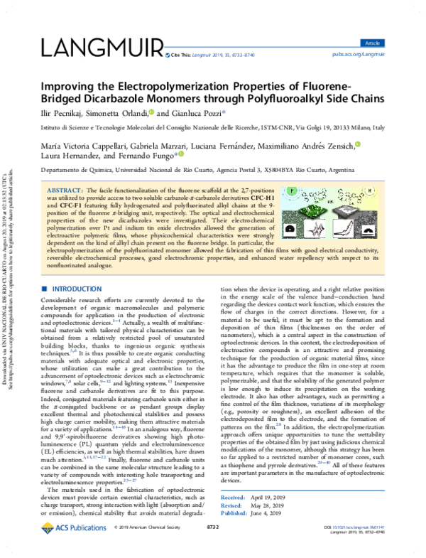 (PDF) Improving the Electropolymerization Properties of Fluorene ...
