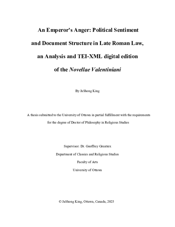 (PDF) An Emperor's Anger: Political Sentiment and Document Structure in ...