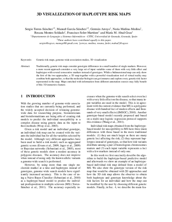 (PDF) 3D Visualization of Haplotype Risk Maps