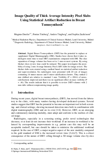 (PDF) Image Quality of Thick Average Intensity Pixel Slabs Using ...