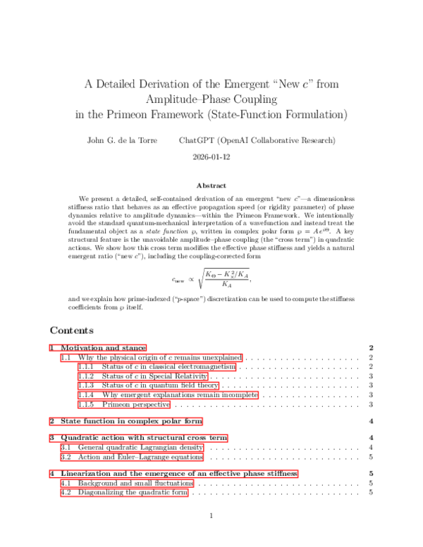 (PDF) A Detailed Derivation of the Emergent "New c" from Amplitude ...