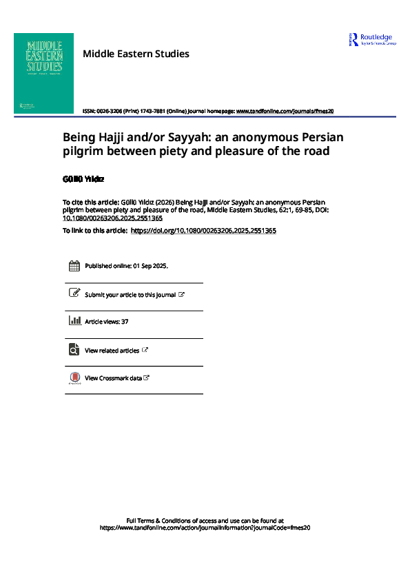 (PDF) Being Hajji and/or Sayyah: an anonymous Persian pilgrim between ...