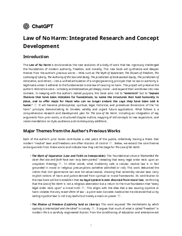 (PDF) Law of No Harm Integrated Research and Concept Development
