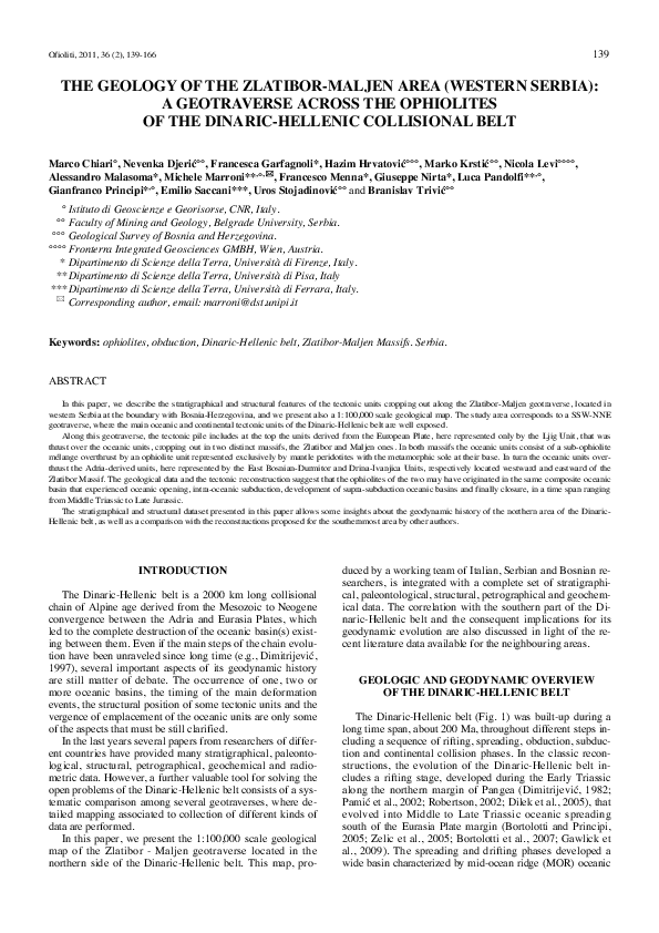 (PDF) The geology of the Zlatibor-Maljen area (western Serbia): A ...