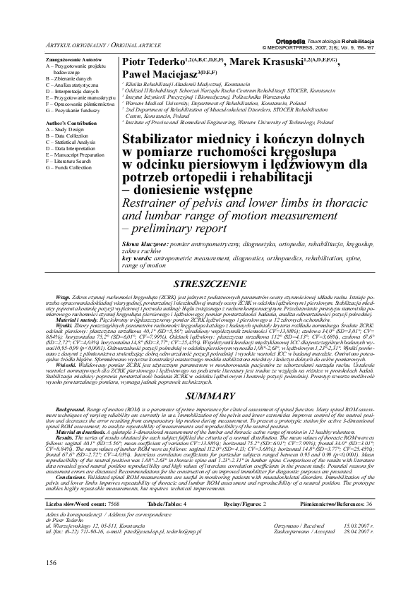 (PDF) Restrainer of pelvis and lower limbs in thoracic and lumbar range ...