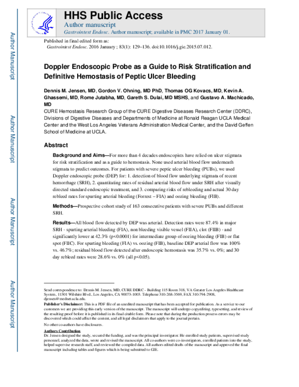 (PDF) Doppler endoscopic probe as a guide to risk stratification and ...