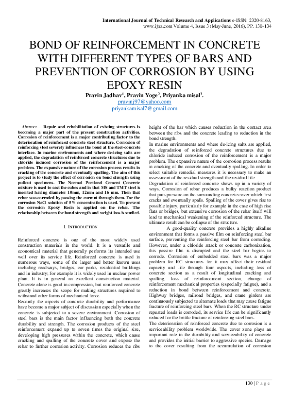 (PDF) Bond of reinforcement in concrete with different types of ...