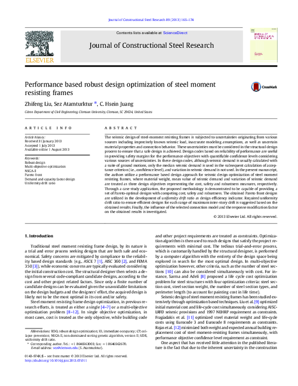 (PDF) Performance based robust design optimization of steel moment ...