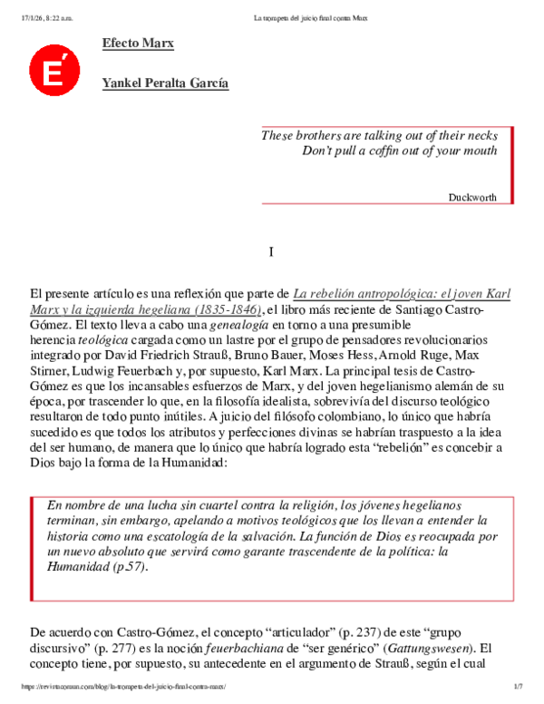 (PDF) La trompeta del juicio final contra Marx