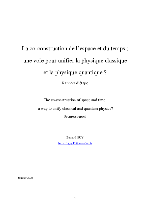 (PDF) La co-construction de l’espace et du temps : une voie pour ...