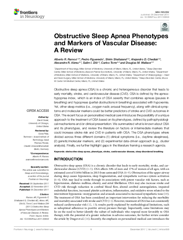 (PDF) Obstructive Sleep Apnea Phenotypes and Markers of Vascular ...
