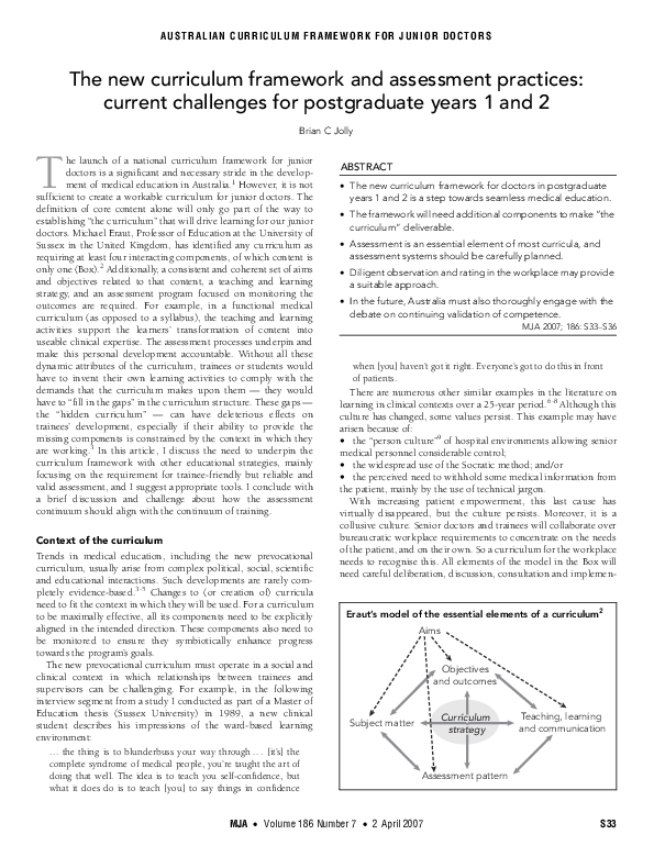 (PDF) The new curriculum framework and assessment practices: current ...